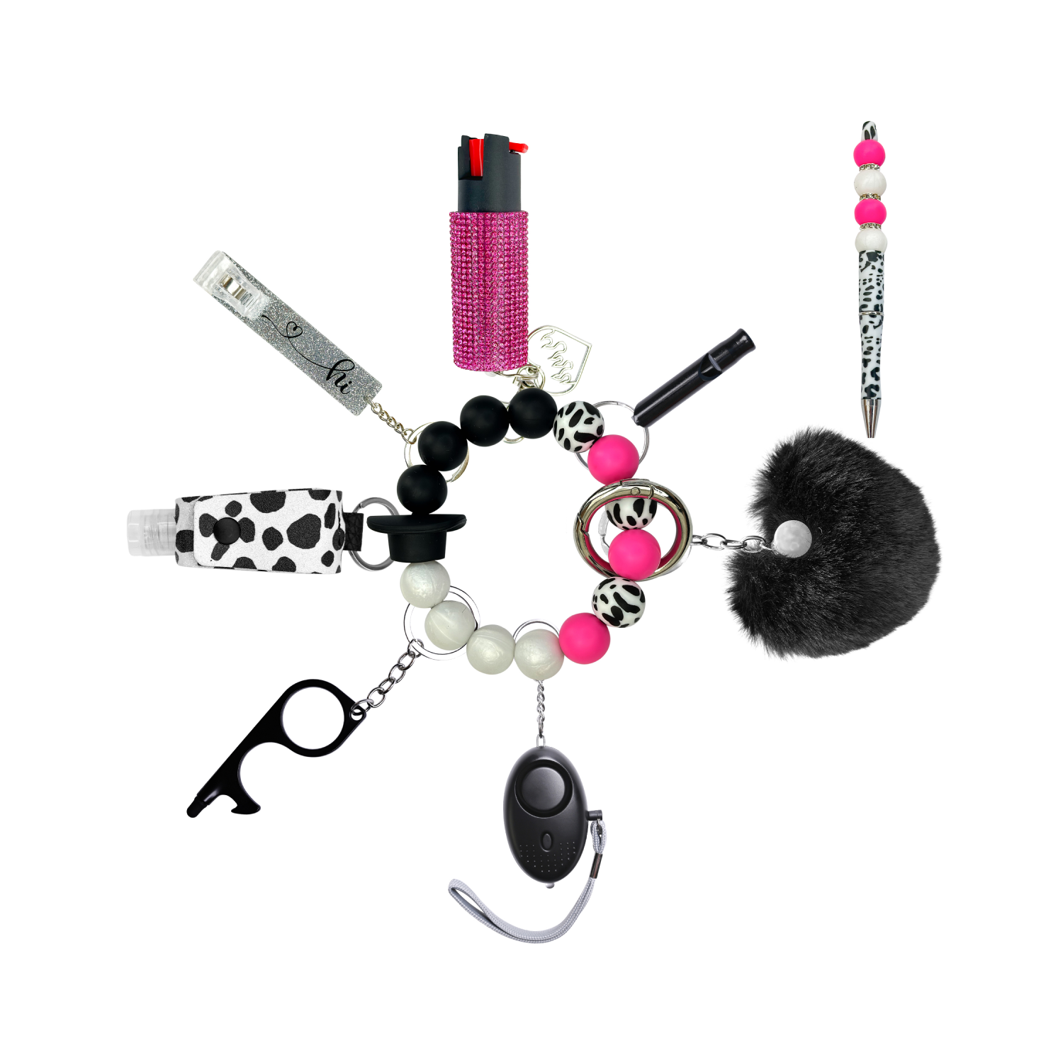 Keyfans - Keychain Set For Women with Whistle, Pom Pom, Bracelet.Gifts ...