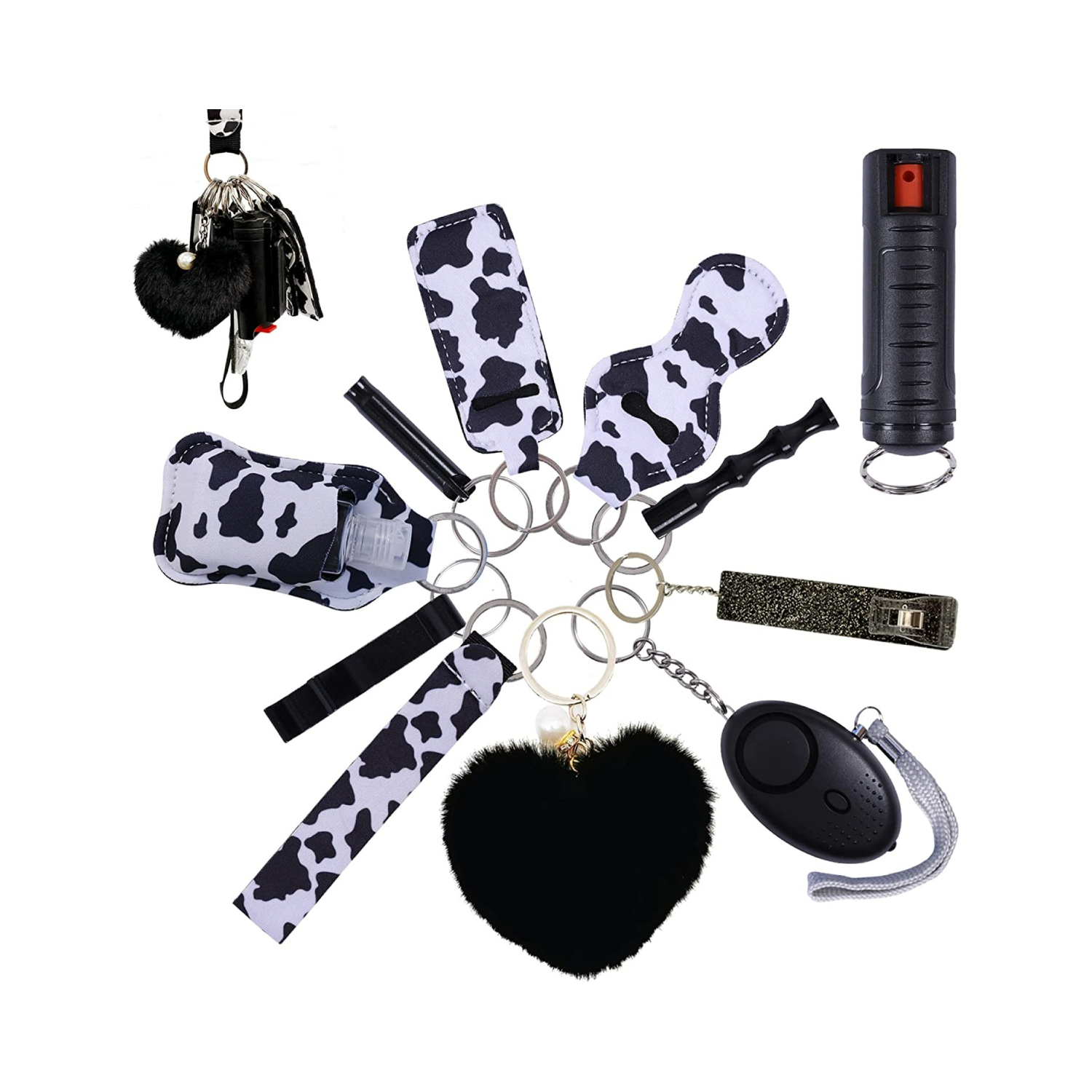 Keyfans - Keychain Set For Women with Whistle, Pom Pom, Bracelet.Gifts ...